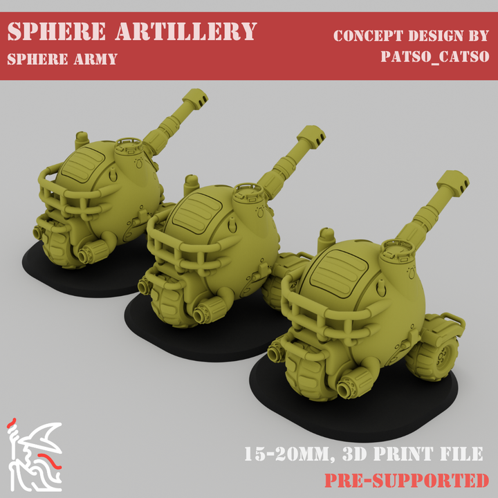 3D Printable [Sphere Army] Sphere Artillery by Filamentio