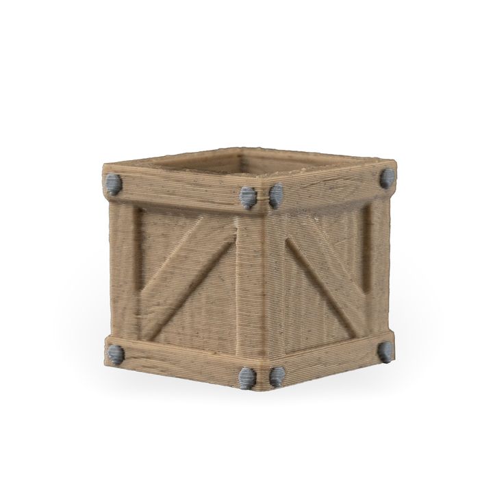 3D Printable Wooden Crate by Stlflix