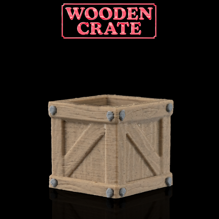 3D Printable Wooden Crate by Stlflix