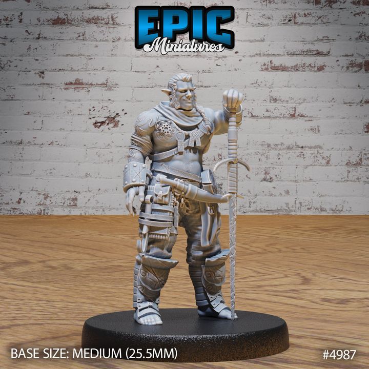 3D Printable Half Orc Adventurer Set / Green Skin Lord / Male Humanoid ...