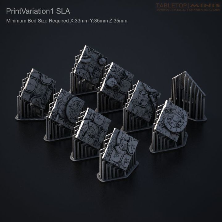 3D Printable Ancient Ruins 25mmx25mm Square Base Toppers by TableTopMinis