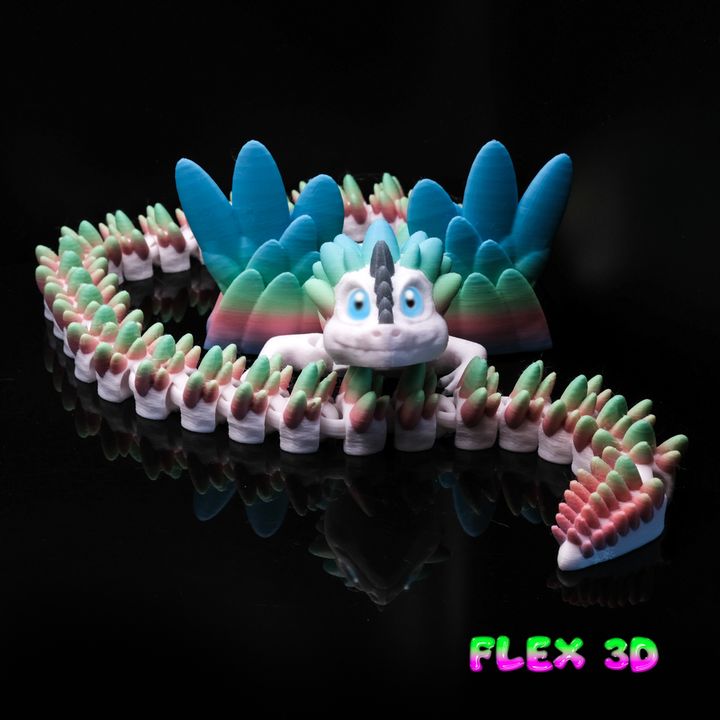 3D Printable Flex 3D Dragon 2 Long Foldable Wing and Wingless by Flex 3D