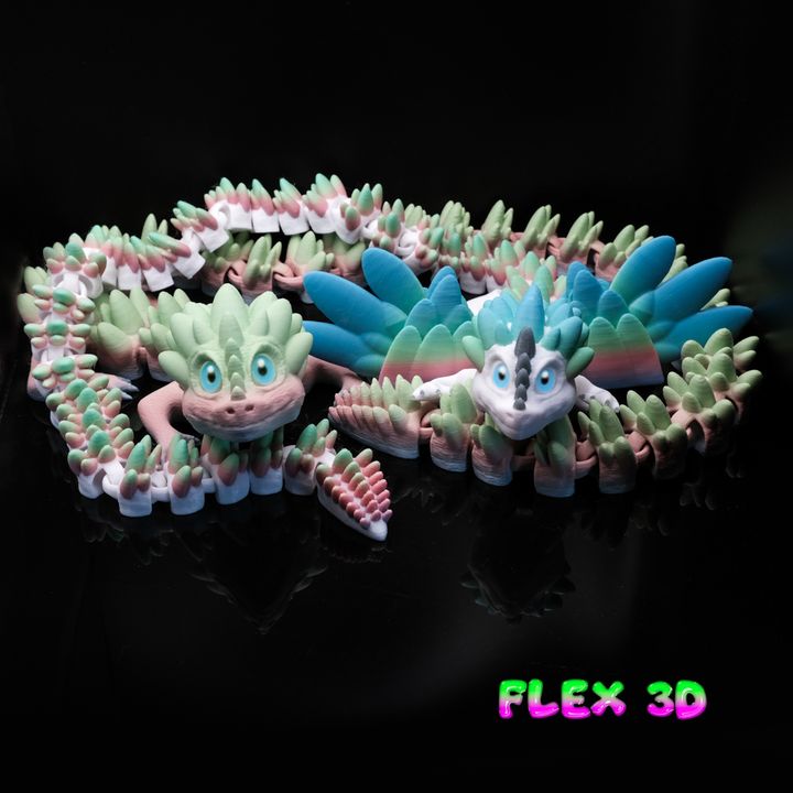 3D Printable Flex 3D Dragon 2 Long Foldable Wing and Wingless by Flex 3D