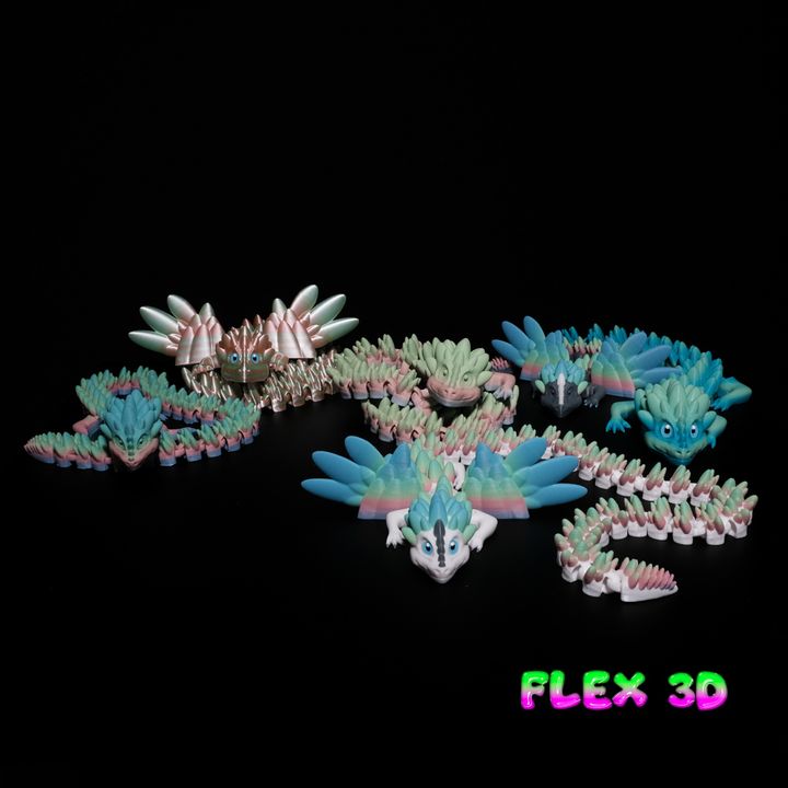 3D Printable Flex 3D Dragon 2 Long Foldable Wing and Wingless by Flex 3D