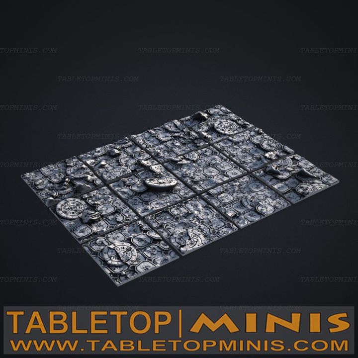 3D Printable Ancient Ruins 40mmx40mm Square Base Toppers by TableTopMinis