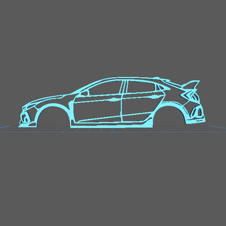 3D Printable Honda - Civic Type R by Paul Wust