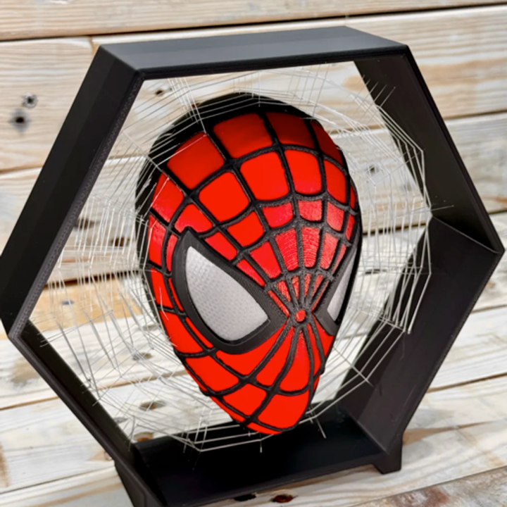 3D Printable Spiderman Mask INSPIRED Web String Art. by ENIQUE3D