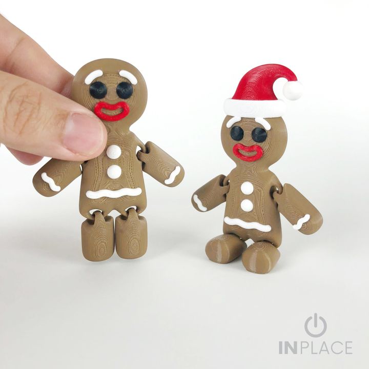 3D Printable Cute Gingerbread Man Articulated by Inplace