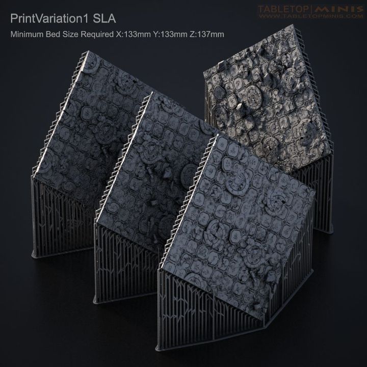3D Printable Ancient Ruins 100mmx100mm Square Base Toppers by TableTopMinis