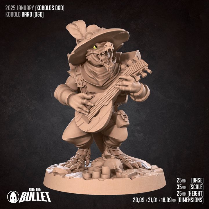 3D Printable Kobold Bard (DnD) by Bite the Bullet