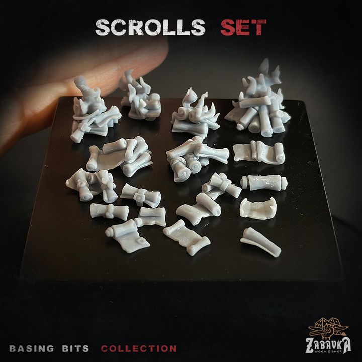 3D Printable Scrolls - Basing Bits by Zabavka Workshop