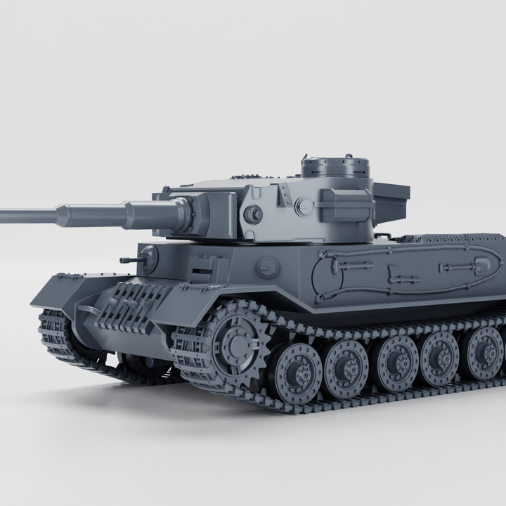 3D Printable Tiger I - Porsche Tiger - VK 45.01(P) + 3 Tankmen (Germany ...