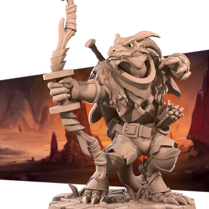 3D Printable Kobold Ranger (DnD) by Bite the Bullet