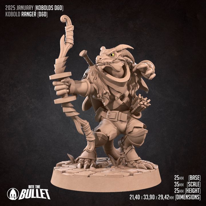 3D Printable Kobold Ranger (DnD) by Bite the Bullet
