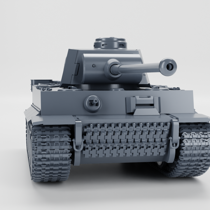 3D Printable Tiger I - VK45.01(H2) with 7.5cm KwK L70 + 3 Tankmen ...