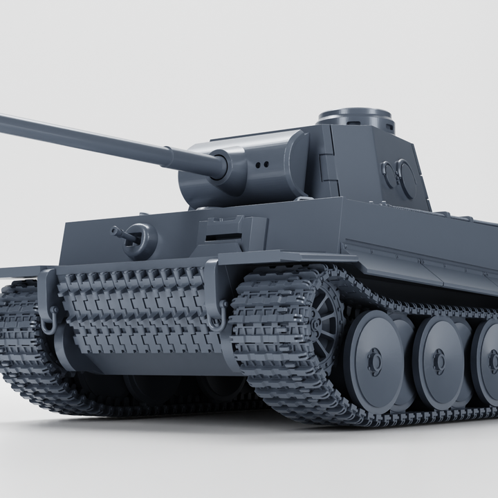 3D Printable Tiger I - VK45.01(H2) with 7.5cm KwK L70 + 3 Tankmen ...