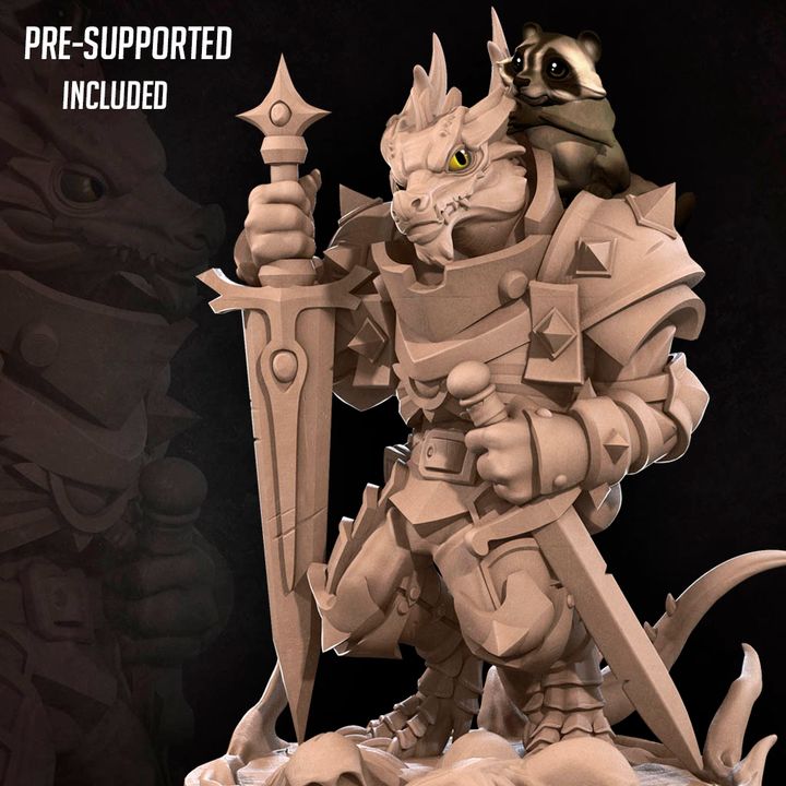 3D Printable Kobold Paladin (DnD) by Bite the Bullet