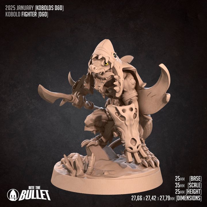3D Printable Kobold Fighter (DnD) by Bite the Bullet