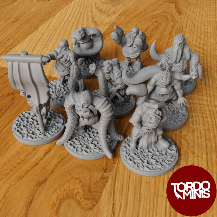 3D Printable Blood and rum: Zombie ogre pirates (10mm) by Tordominis