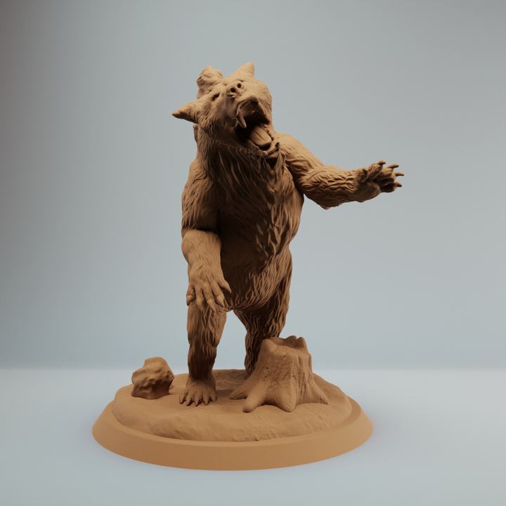 3D Printable Giant Dire Bear DND miniature - 2 inch base, Pre-supported ...