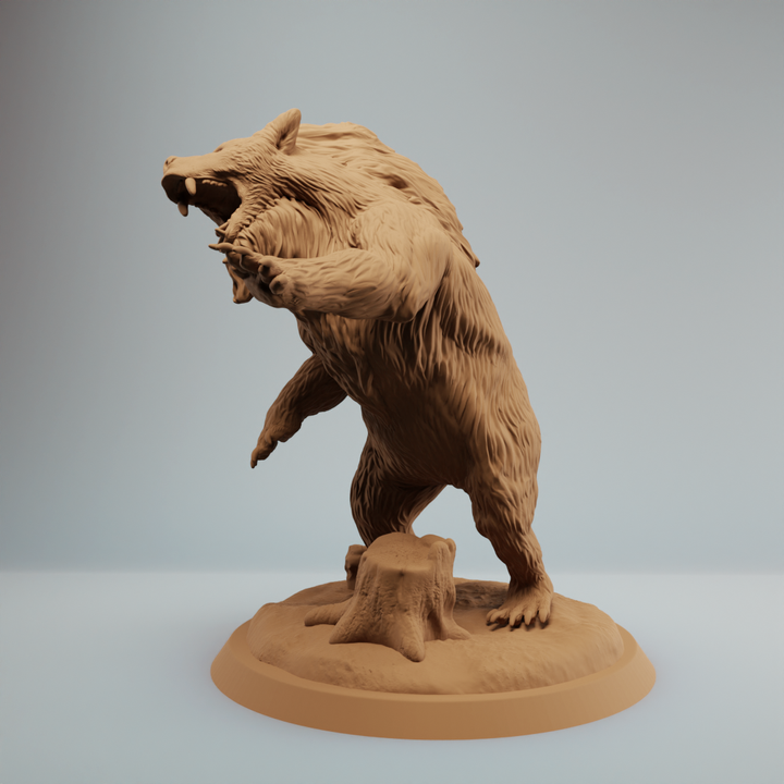 3D Printable Giant Dire Bear DND miniature - 2 inch base, Pre-supported ...