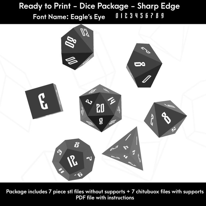 3D Printable Dice Masters – Ready to Print - 7 Piece Set – Presupported ...