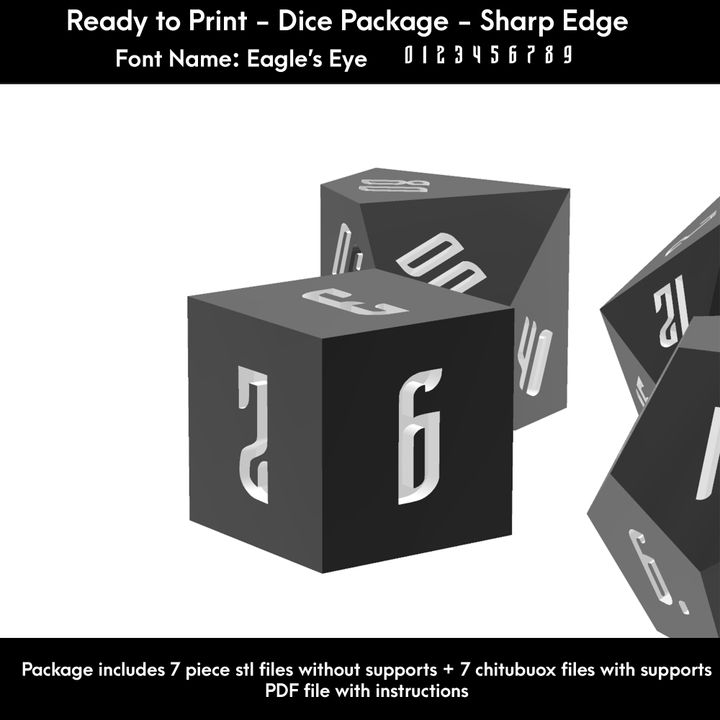 3D Printable Dice Masters – Ready to Print - 7 Piece Set – Presupported ...