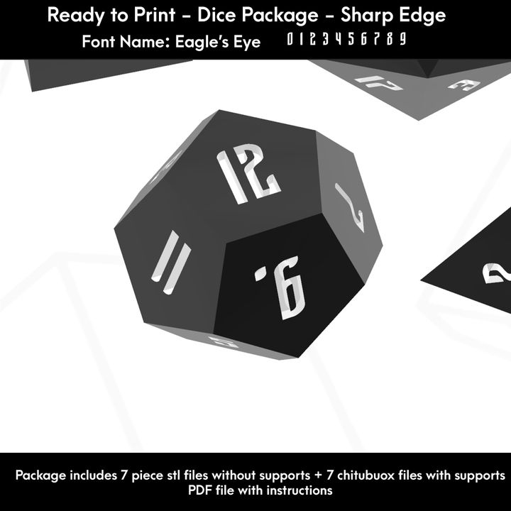 3D Printable Dice Masters – Ready to Print - 7 Piece Set – Presupported ...