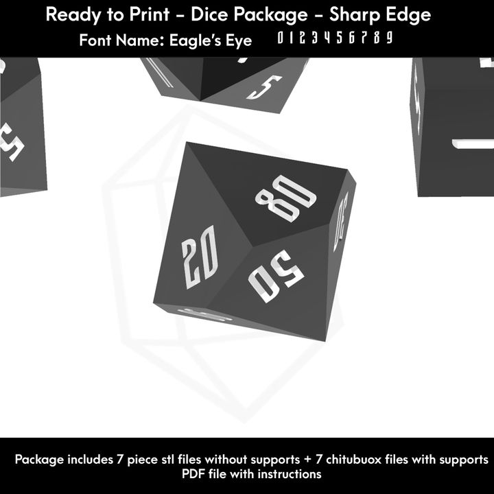 3D Printable Dice Masters – Ready to Print - 7 Piece Set – Presupported ...
