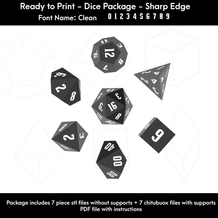 3D Printable Dice Masters – Ready to Print - 7 Piece Set – Presupported ...