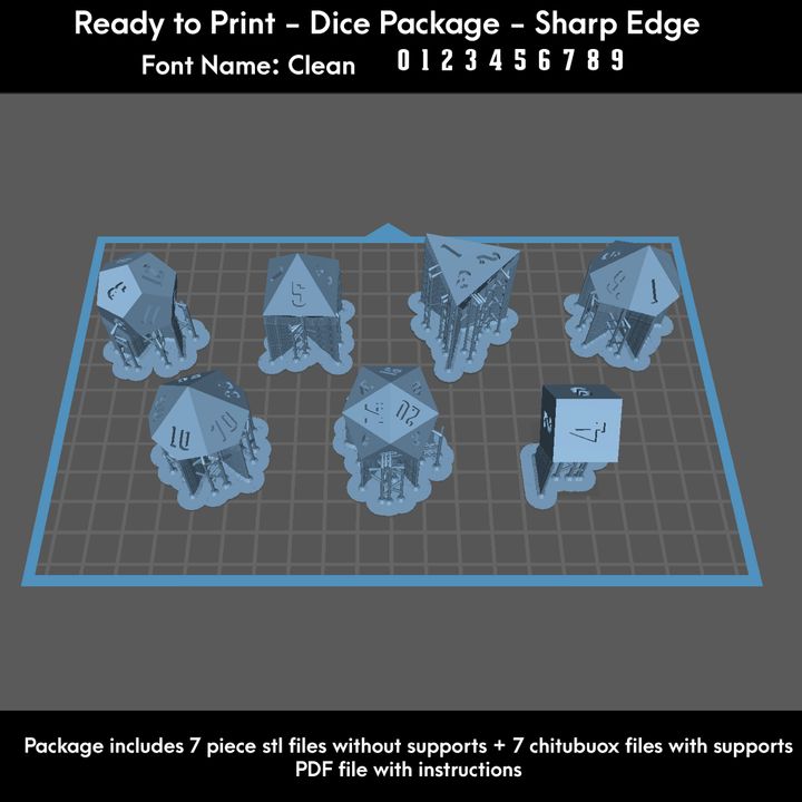3D Printable Dice Masters – Ready to Print - 7 Piece Set – Presupported ...