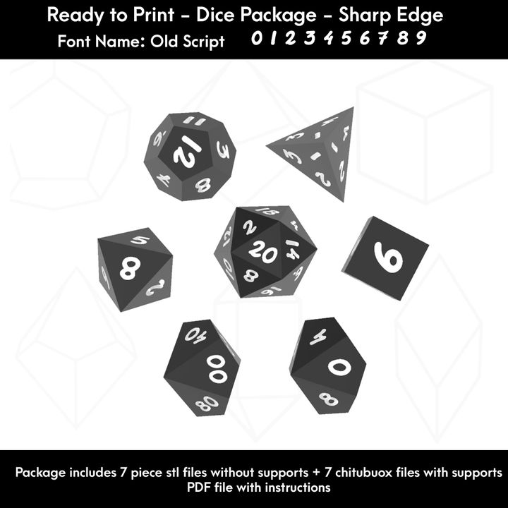 3D Printable Dice Masters – Ready to Print - 7 Piece Set – Presupported ...