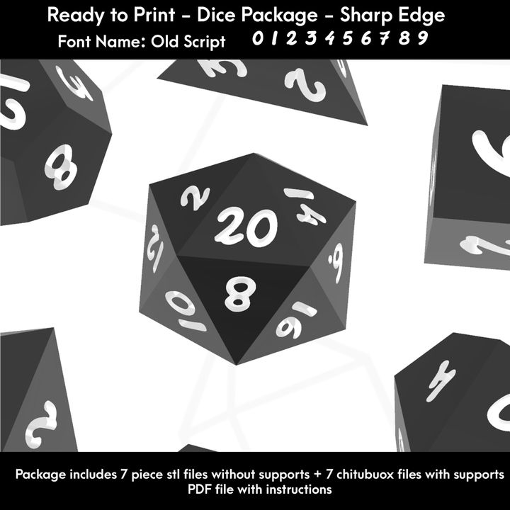 3D Printable Dice Masters – Ready to Print - 7 Piece Set – Presupported ...