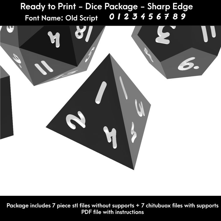 下载 Dice Masters – Ready to Print - 7 Piece Set – Presupported STL Files ...