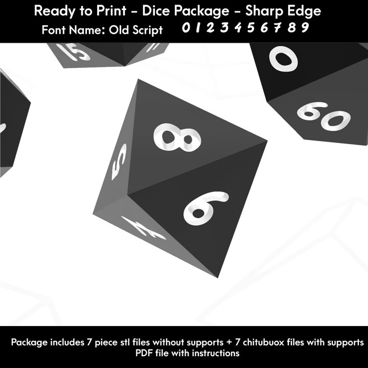 下载 Dice Masters – Ready to Print - 7 Piece Set – Presupported STL Files ...