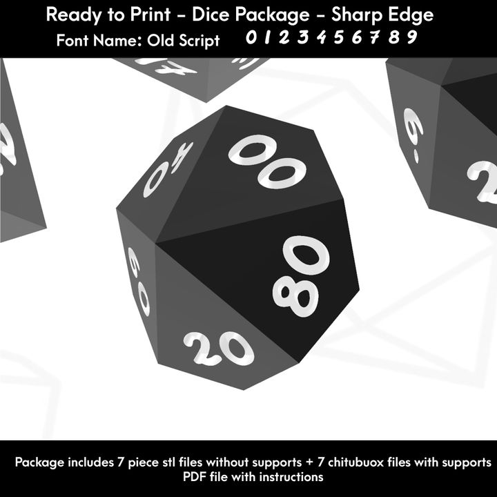 下载 Dice Masters – Ready to Print - 7 Piece Set – Presupported STL Files ...