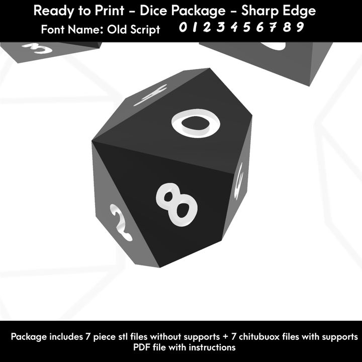下载 Dice Masters – Ready to Print - 7 Piece Set – Presupported STL Files ...