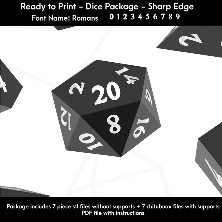 3D Printable Dice Masters – Ready to Print - 7 Piece Set – Presupported ...