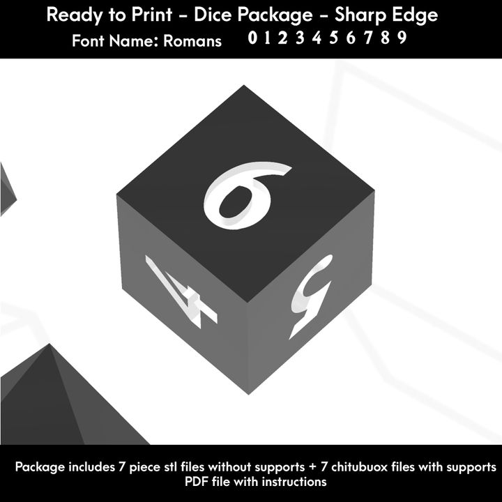 3D Printable Dice Masters – Ready to Print - 7 Piece Set – Presupported ...