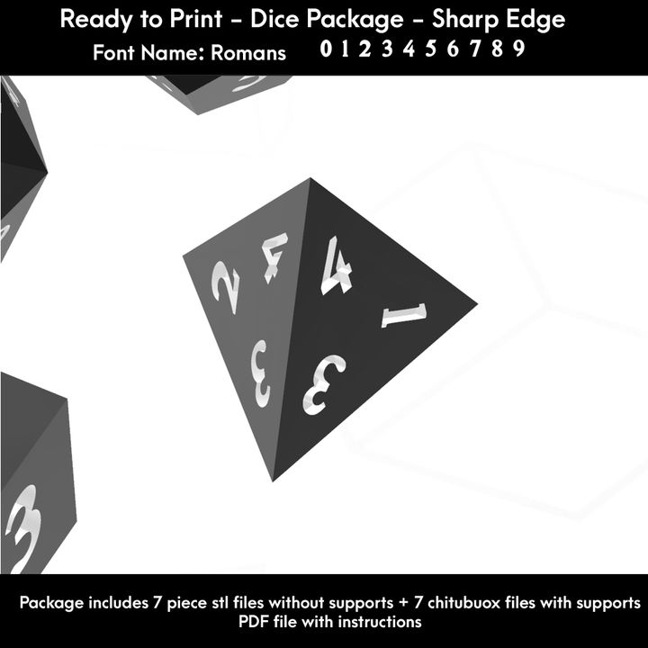 3D Printable Dice Masters – Ready to Print - 7 Piece Set – Presupported ...