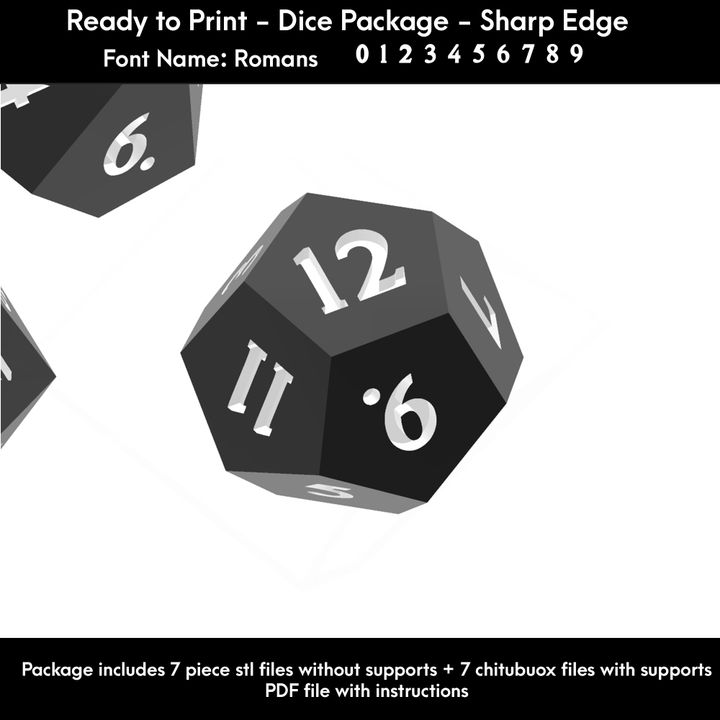 3D Printable Dice Masters – Ready to Print - 7 Piece Set – Presupported ...