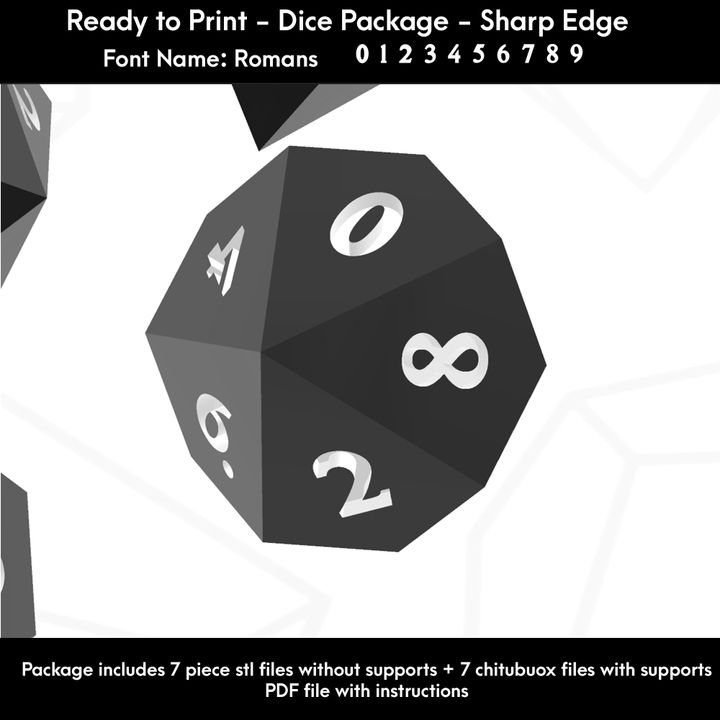 3D Printable Dice Masters – Ready to Print - 7 Piece Set – Presupported ...