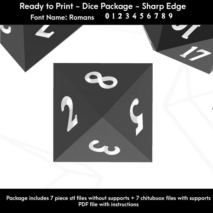 3D Printable Dice Masters – Ready to Print - 7 Piece Set – Presupported ...