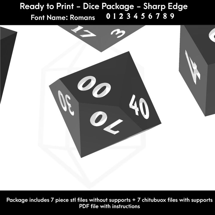 3D Printable Dice Masters – Ready to Print - 7 Piece Set – Presupported ...