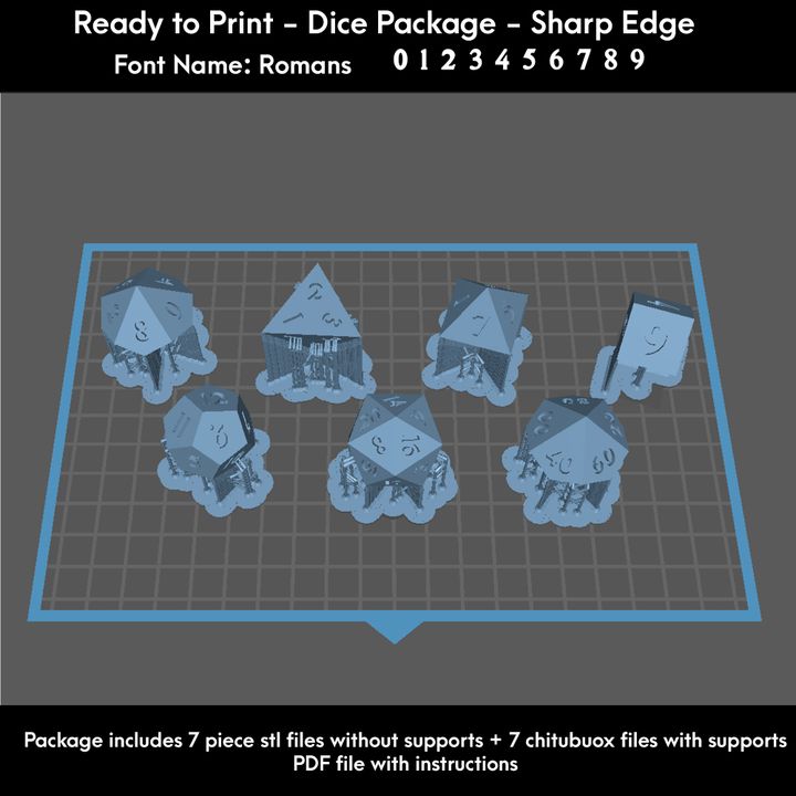 3D Printable Dice Masters – Ready to Print - 7 Piece Set – Presupported ...