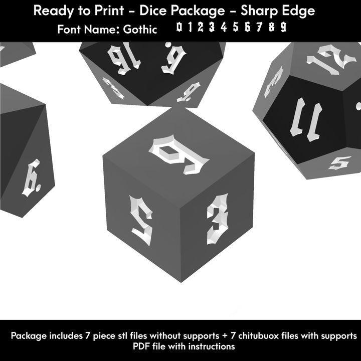 3D Printable Dice Masters – Ready to Print - 7 Piece Set – Presupported ...