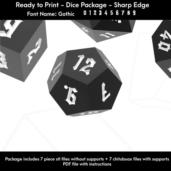 3D Printable Dice Masters – Ready to Print - 7 Piece Set – Presupported ...