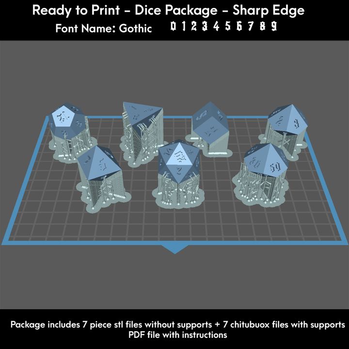 3D Printable Dice Masters – Ready to Print - 7 Piece Set – Presupported ...