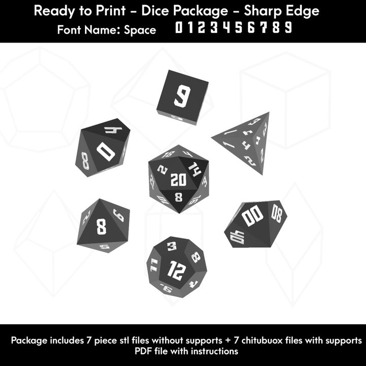 3D Printable Dice Masters – Ready to Print - 7 Piece Set – Presupported ...