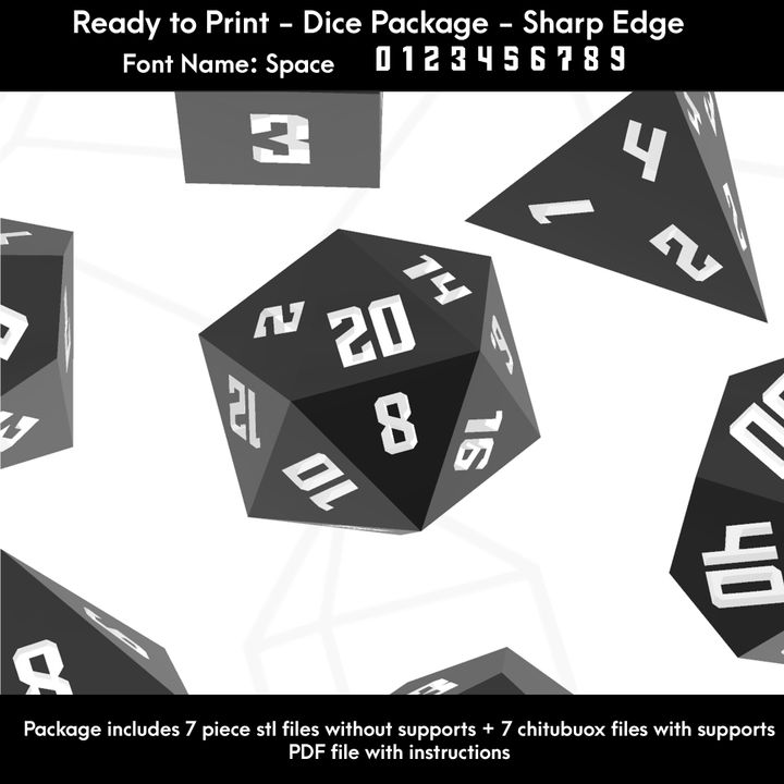 3D Printable Dice Masters – Ready to Print - 7 Piece Set – Presupported ...